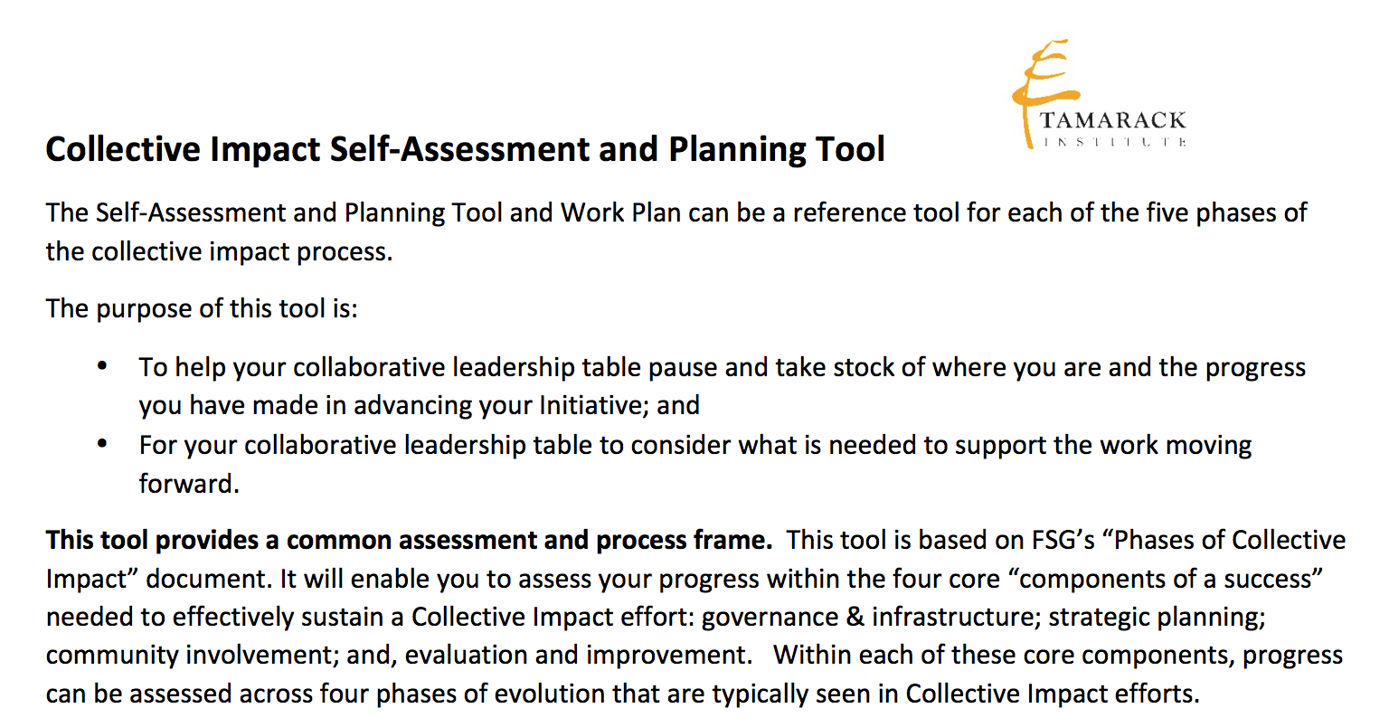 Collective Impact: Self-Assessment and Planning Tool - Florida College ...