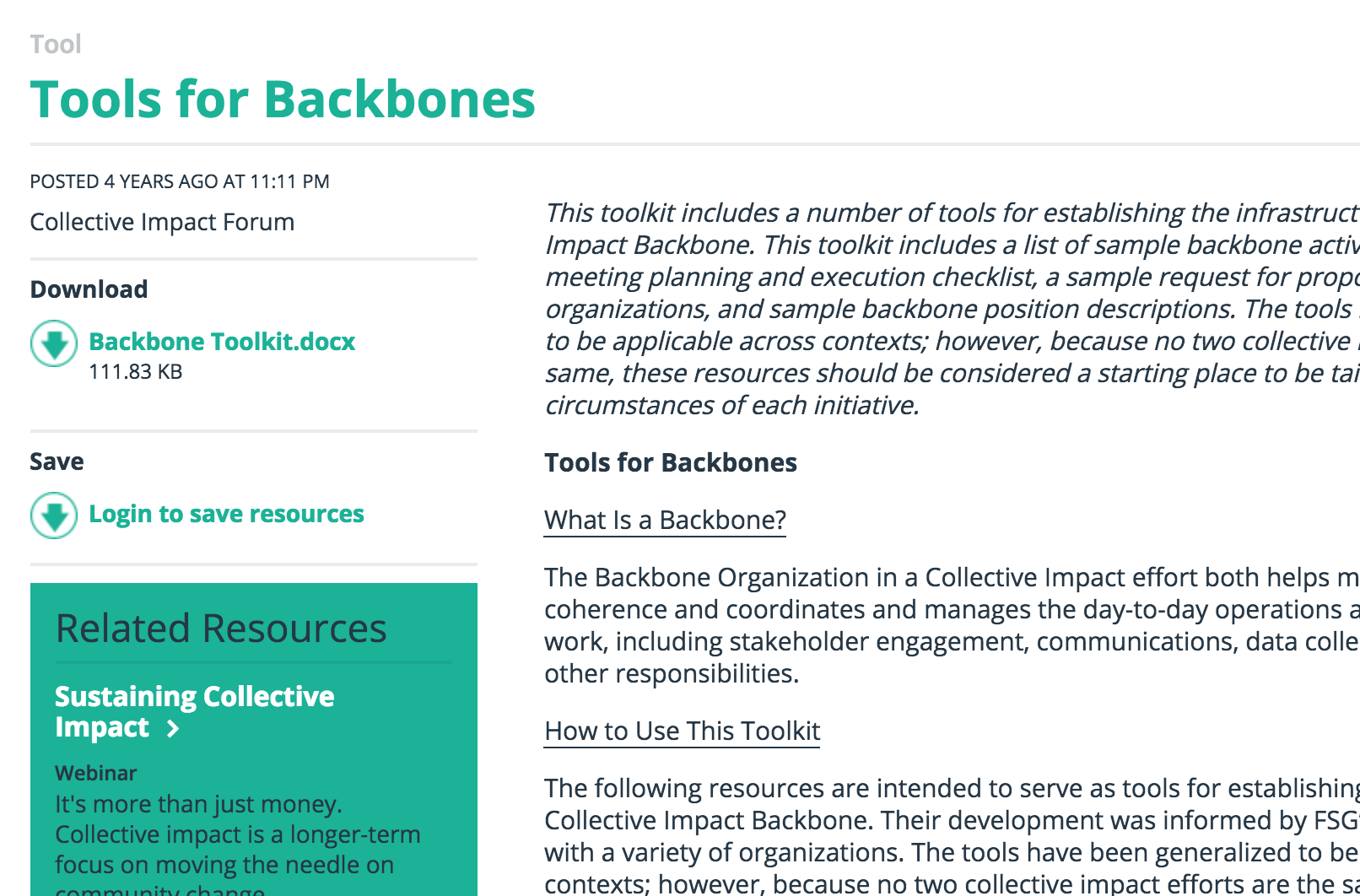 Toolkit for Backbone Organizations - Florida College Access Network