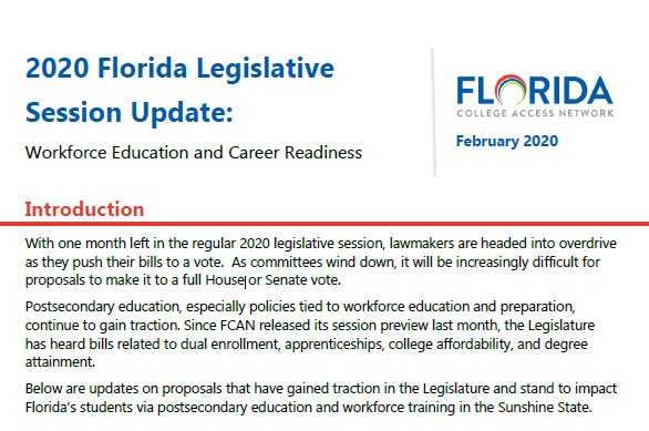 2020 Florida Legislative Session Update - Florida College Access Network